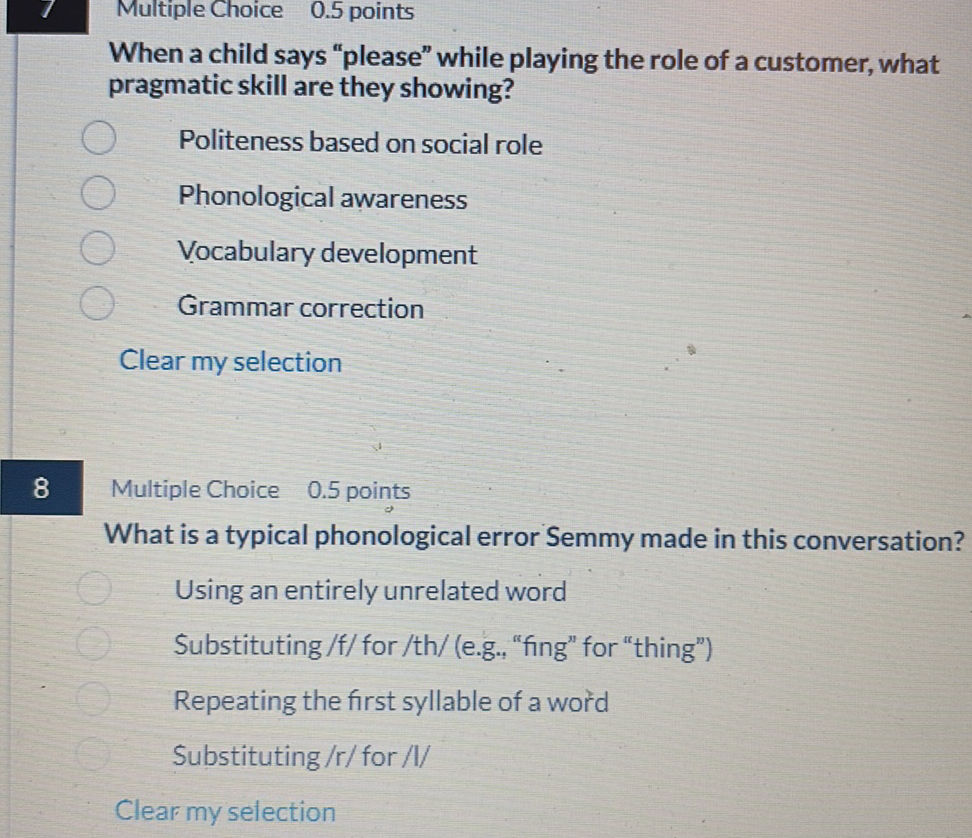 When a child says "please" while playing the | StudyX