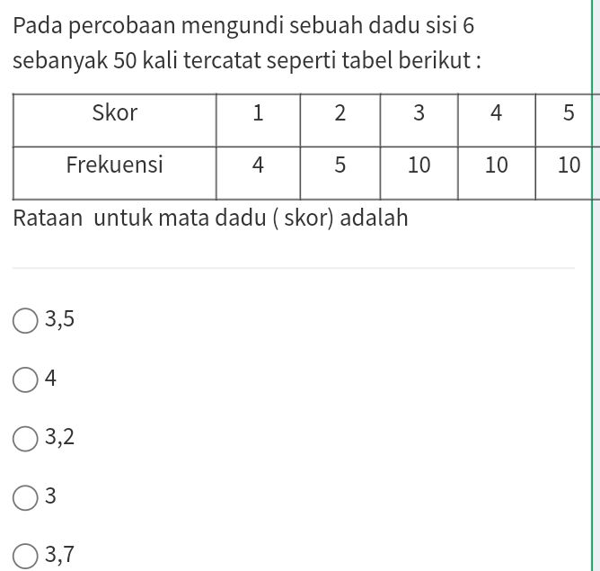 Pada percobaan mengundi sebuah dadu sisi 6 | StudyX