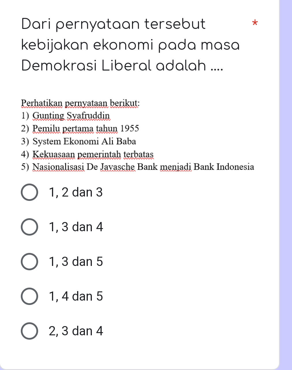 Dari pernyataan tersebut kebijakan ekonomi | StudyX