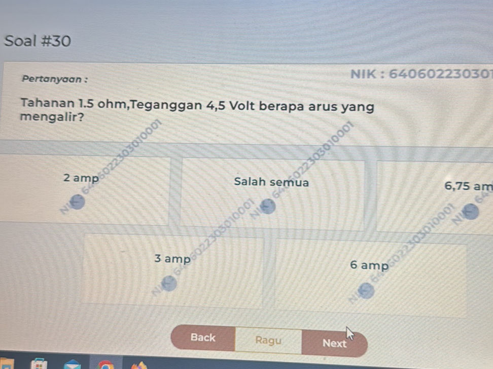 Tahanan 1.5 ohm, Teganggan 4,5 Volt berapa | StudyX