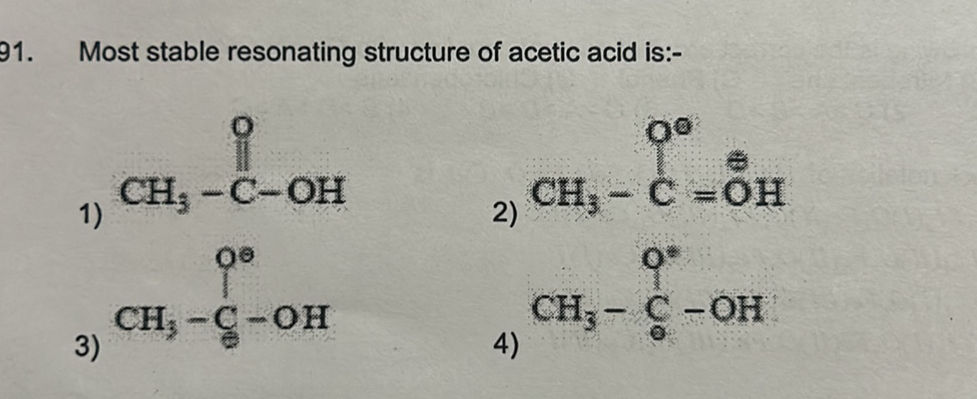 91. Most stable resonating structure of | StudyX