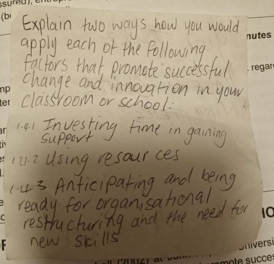 Explain two ways how you would apply each of | StudyX