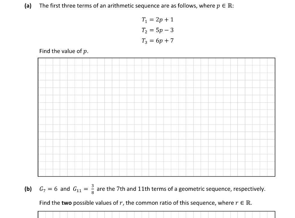 (a) The first three terms of an arithmetic | StudyX