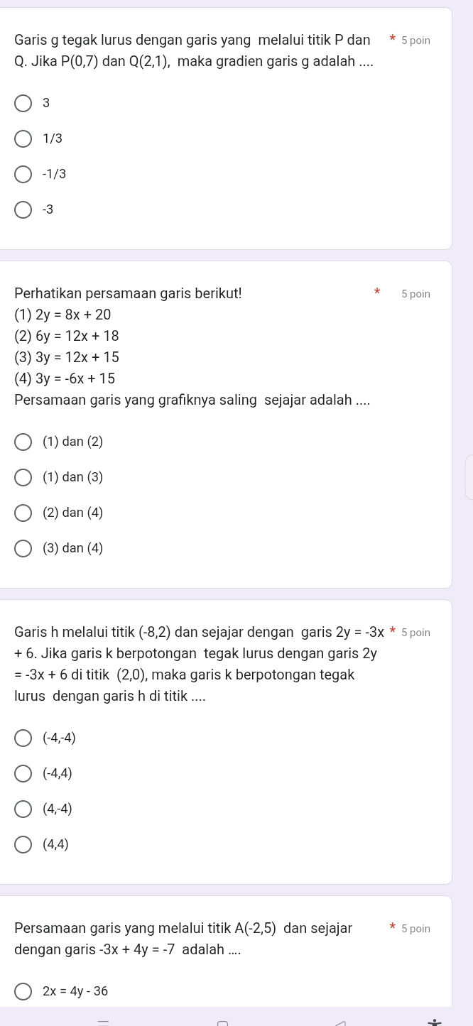 Garis g tegak lurus dengan garis yang | StudyX