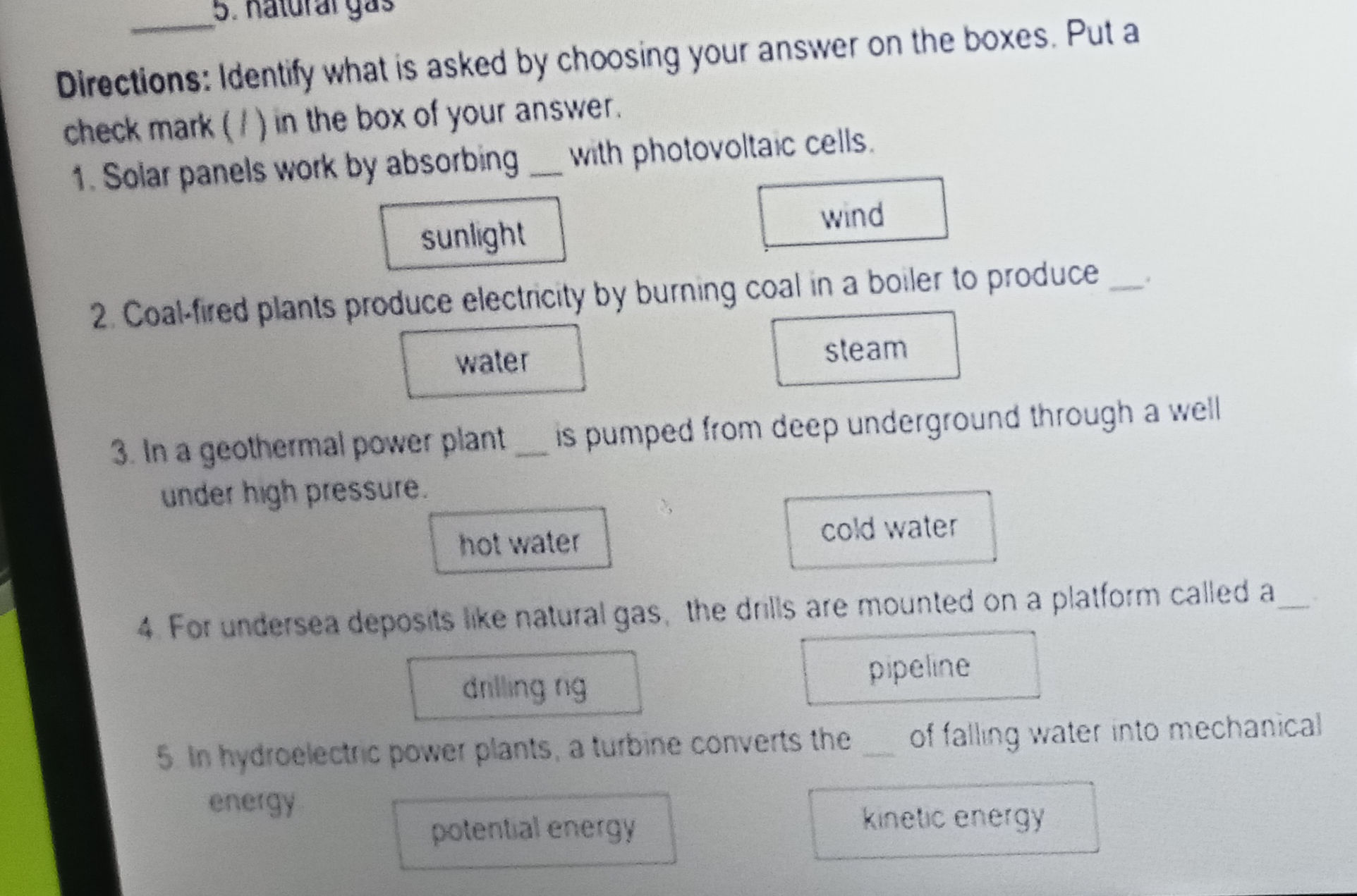 Directions: Identify what is asked by | StudyX