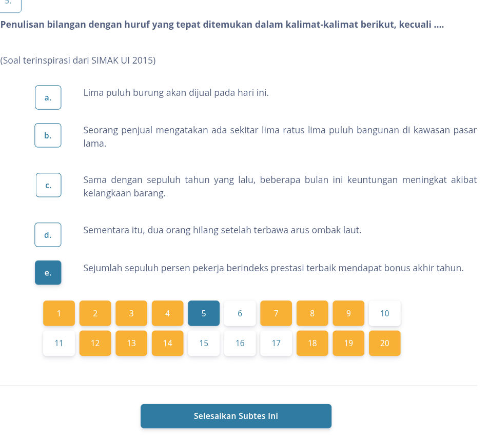 Penulisan bilangan dengan huruf yang tepat | StudyX