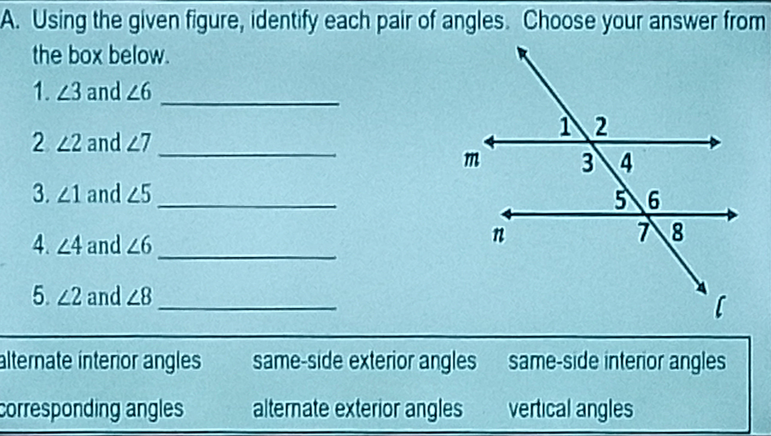 A. Using the given figure, identify each | StudyX