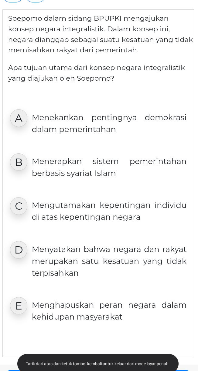 Soepomo dalam sidang BPUPKI mengajukan | StudyX