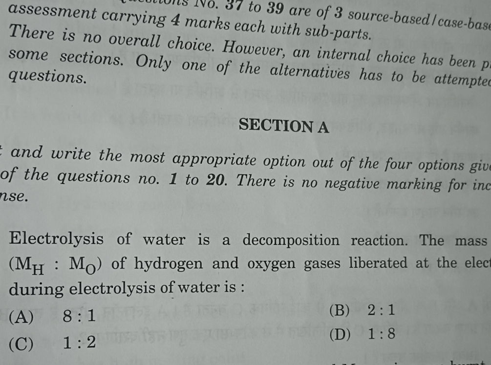 Electrolysis of water is a decomposition | StudyX
