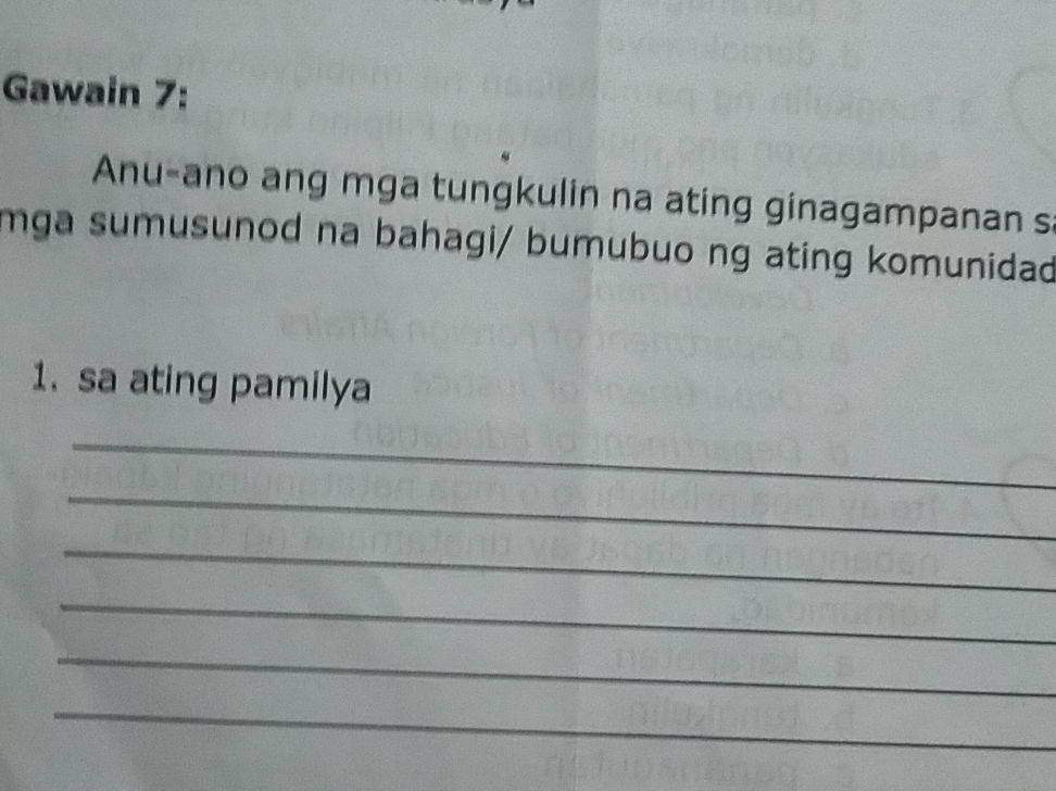 Gawain 7: Anu-ano ang mga tungkulin na | StudyX