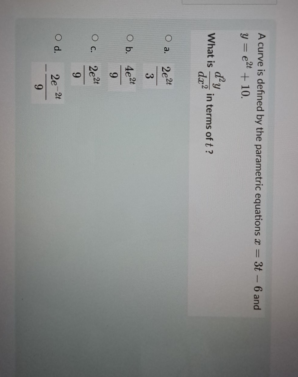 A curve is defined by the parametric | StudyX
