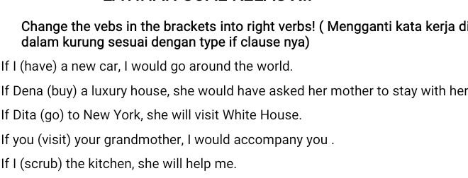 Change the vebs in the brackets into right | StudyX