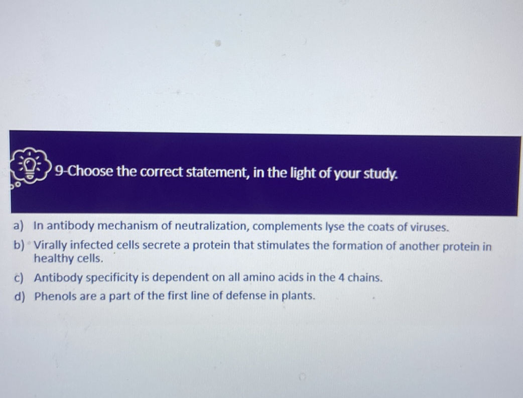 9-Choose the correct statement, in the light | StudyX