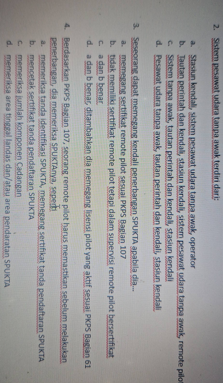 2. Sistem pesawat udara tanpa awak terdiri | StudyX