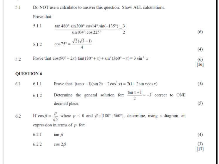5.1 Do NOT use a calculator to answer this | StudyX