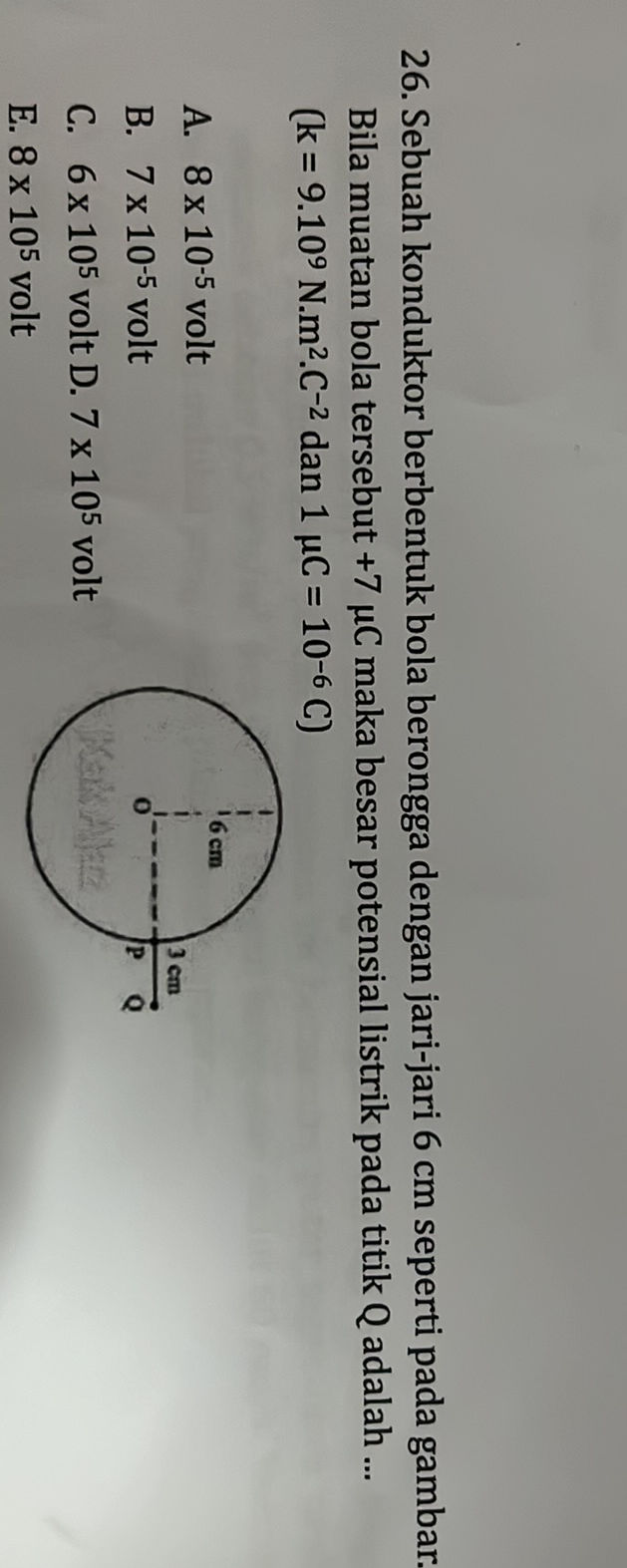 26. Sebuah konduktor berbentuk bola berongga | StudyX