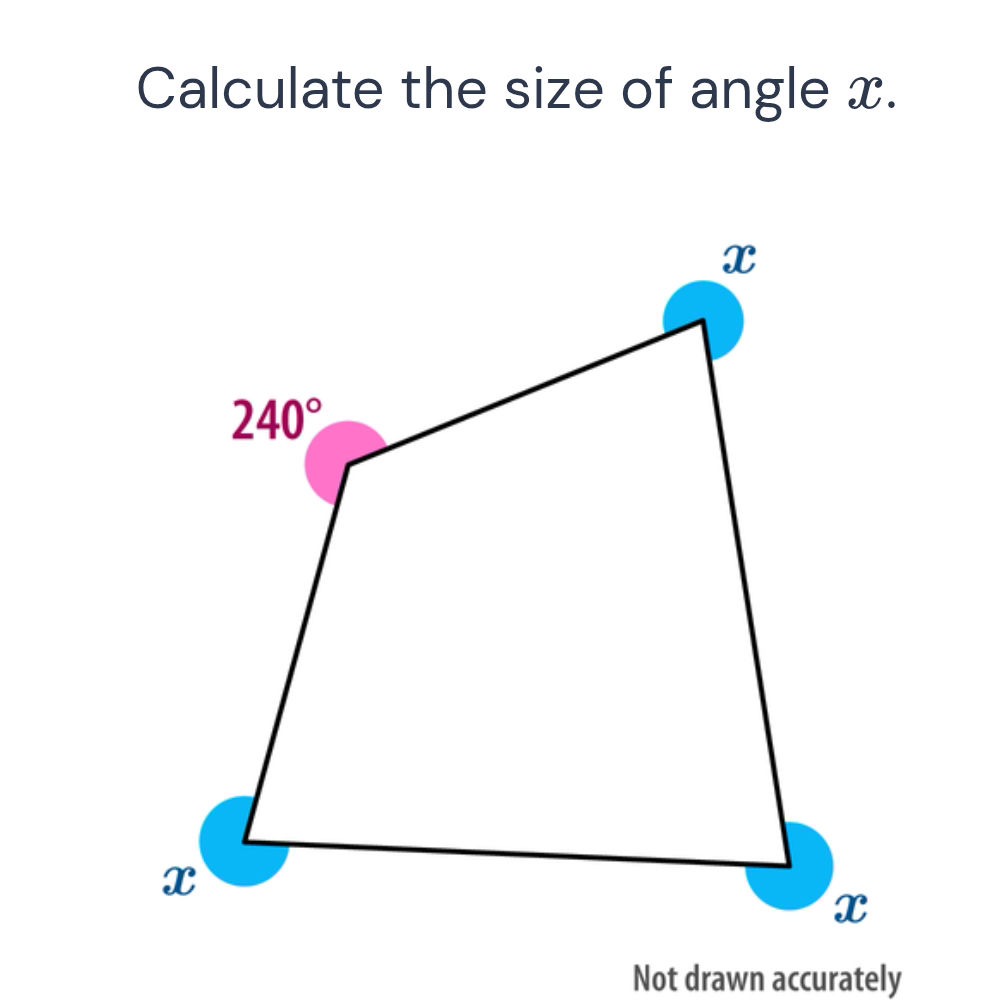 Calculate the size of angle $x$. There is | StudyX