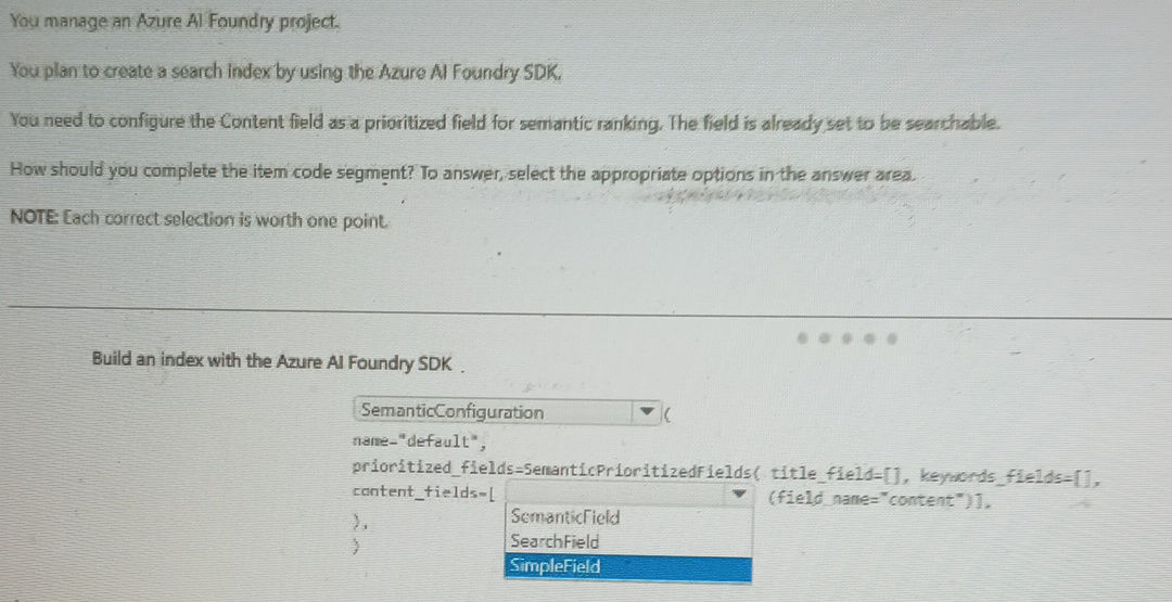 You manage an Azure Al Foundry project. You | StudyX
