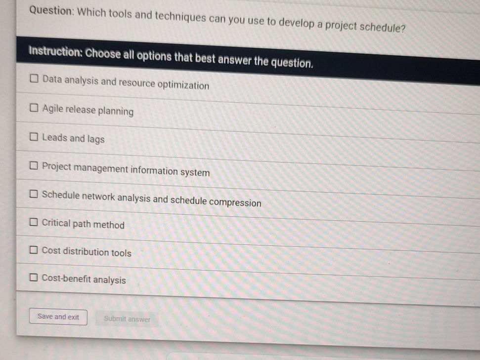 Question: Which tools and techniques can you | StudyX