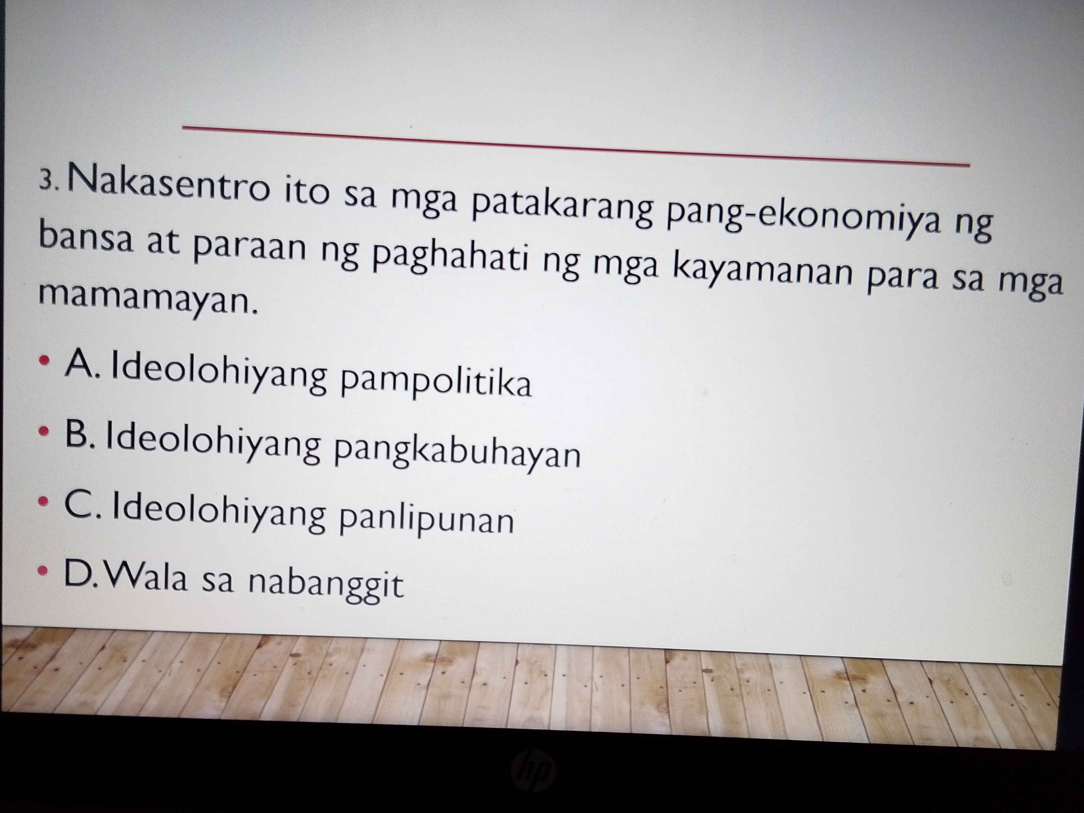 3. Nakasentro ito sa mga patakarang | StudyX