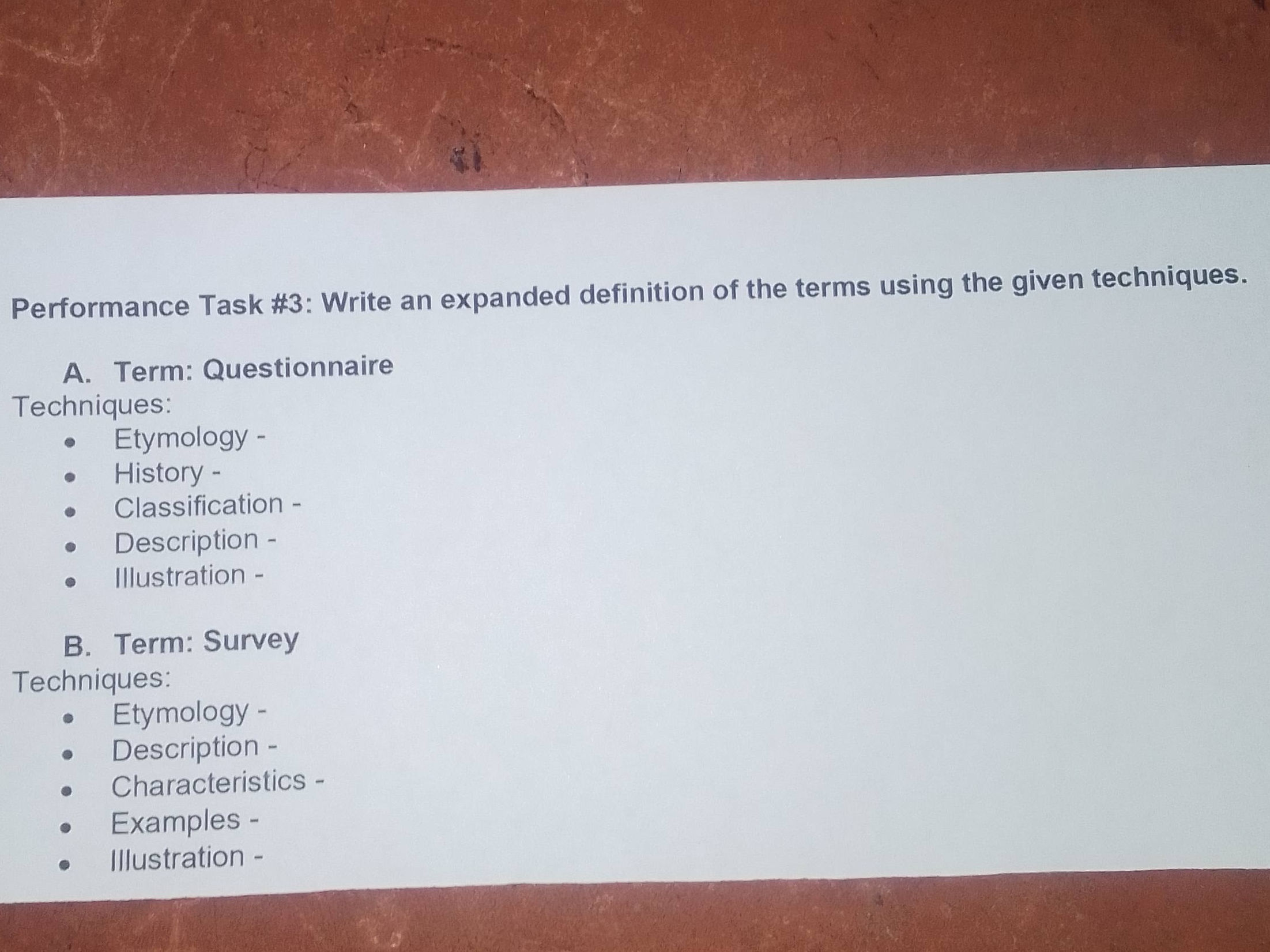 Performance Task #3: Write an expanded | StudyX