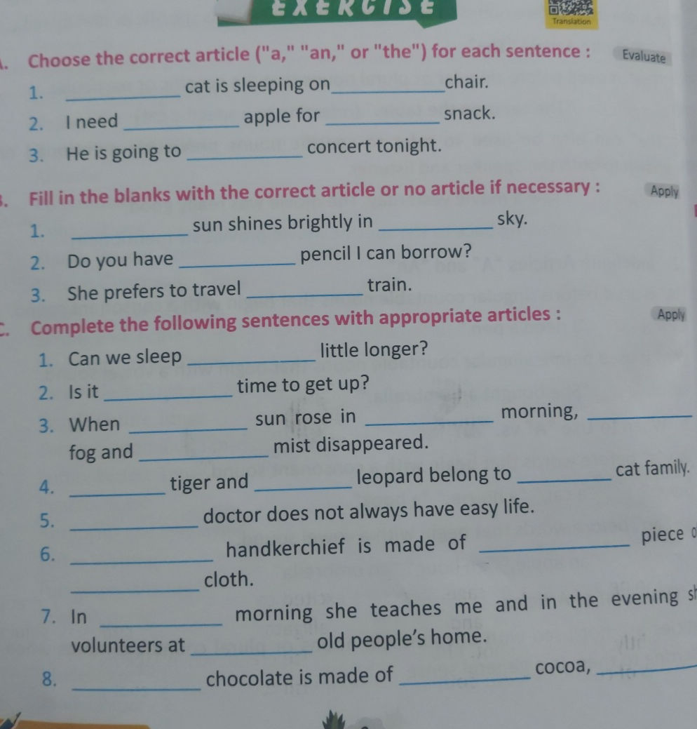 Choose the correct article ("a," "an," or | StudyX