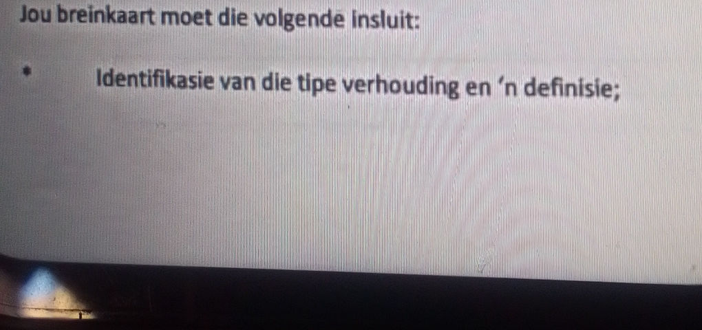 Jou breinkaart moet die volgende insluit: * | StudyX