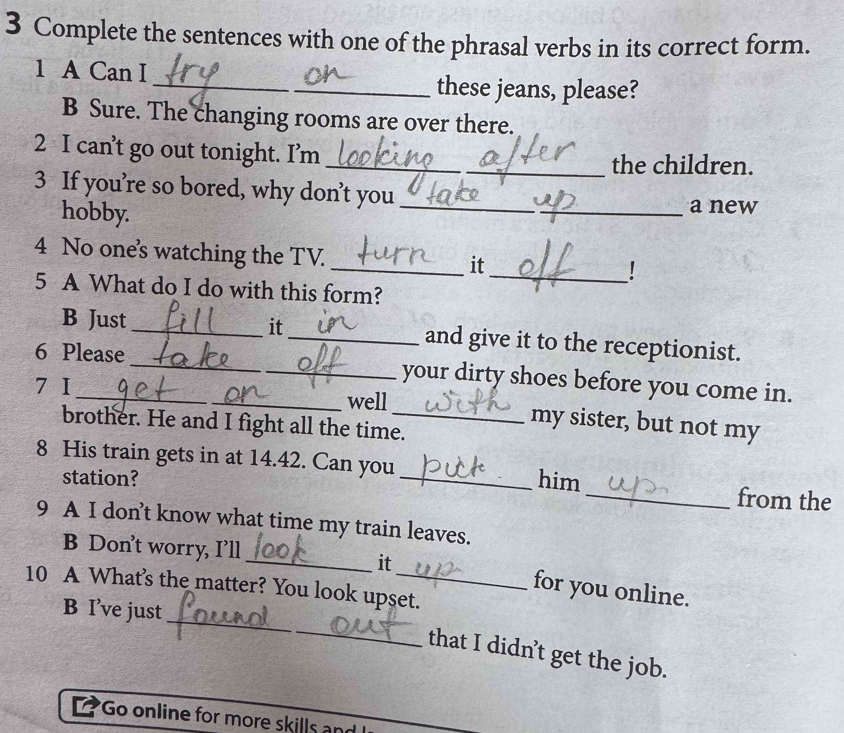 3 Complete the sentences with one of the | StudyX