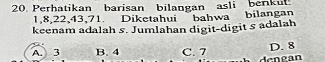 20. Perhatikan barisan bilangan asli | StudyX