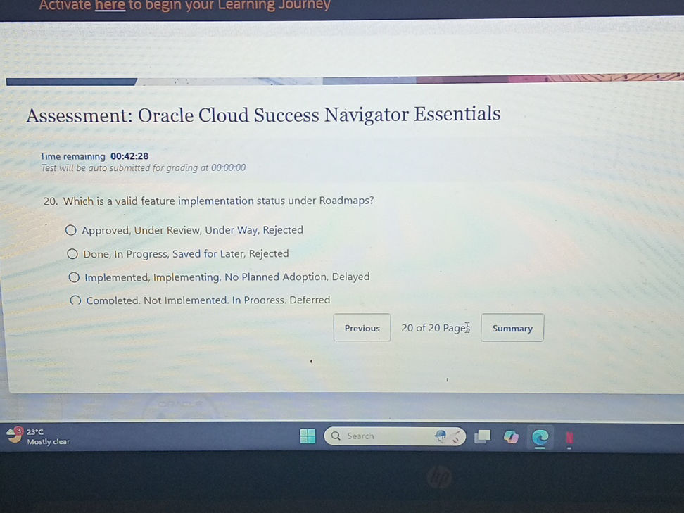 20. Which is a valid feature implementation | StudyX