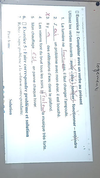 Exercice 2 : Compléter avec un verbe au | StudyX