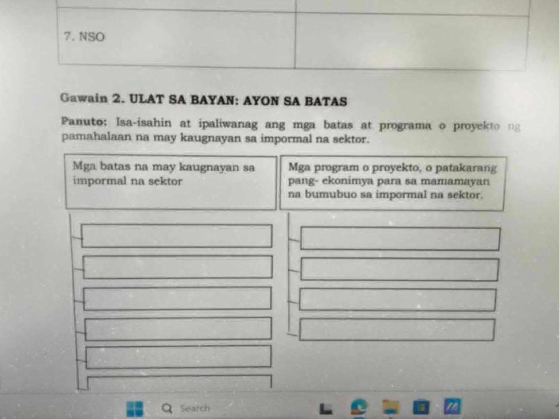 7. NSO Gawain 2. ULAT SA BAYAN: AYON SA | StudyX