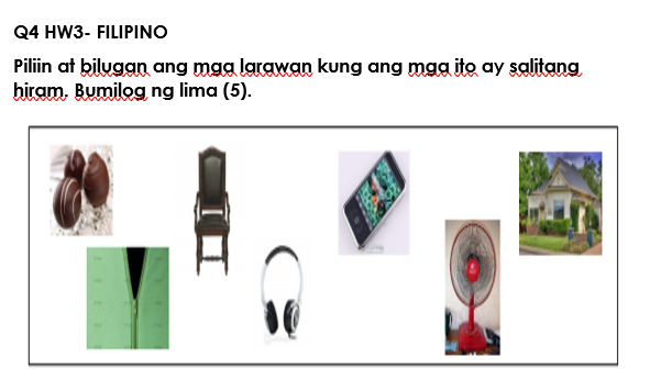 Q4 HW3- FILIPINO Piliin at bilugan ang mga | StudyX