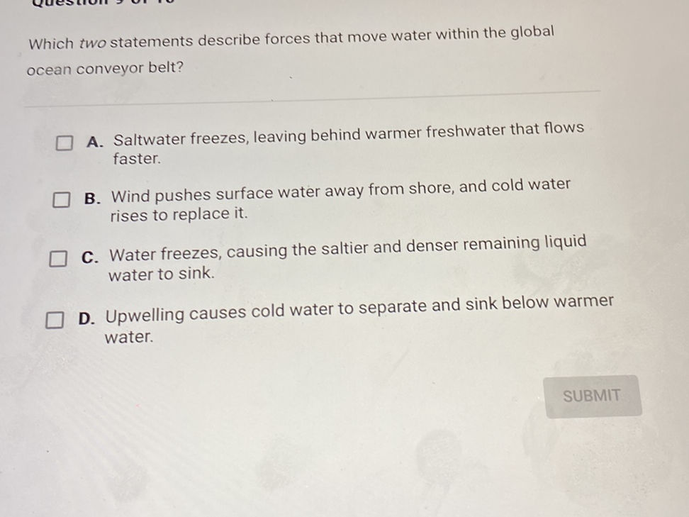 Which two statements describe forces that | StudyX