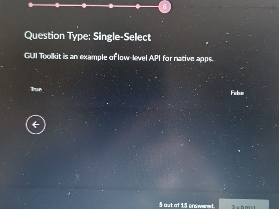 GUI Toolkit is an example of low-level API | StudyX