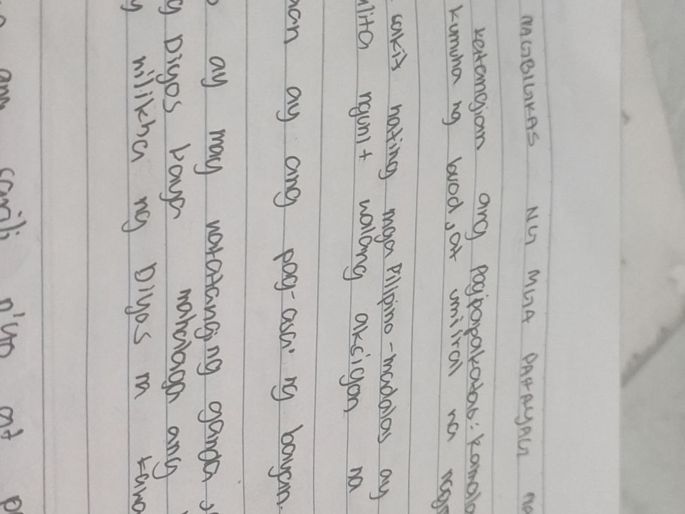 NAGBILIKAS NG MUTA PAHAYALL NP katangian ang | StudyX