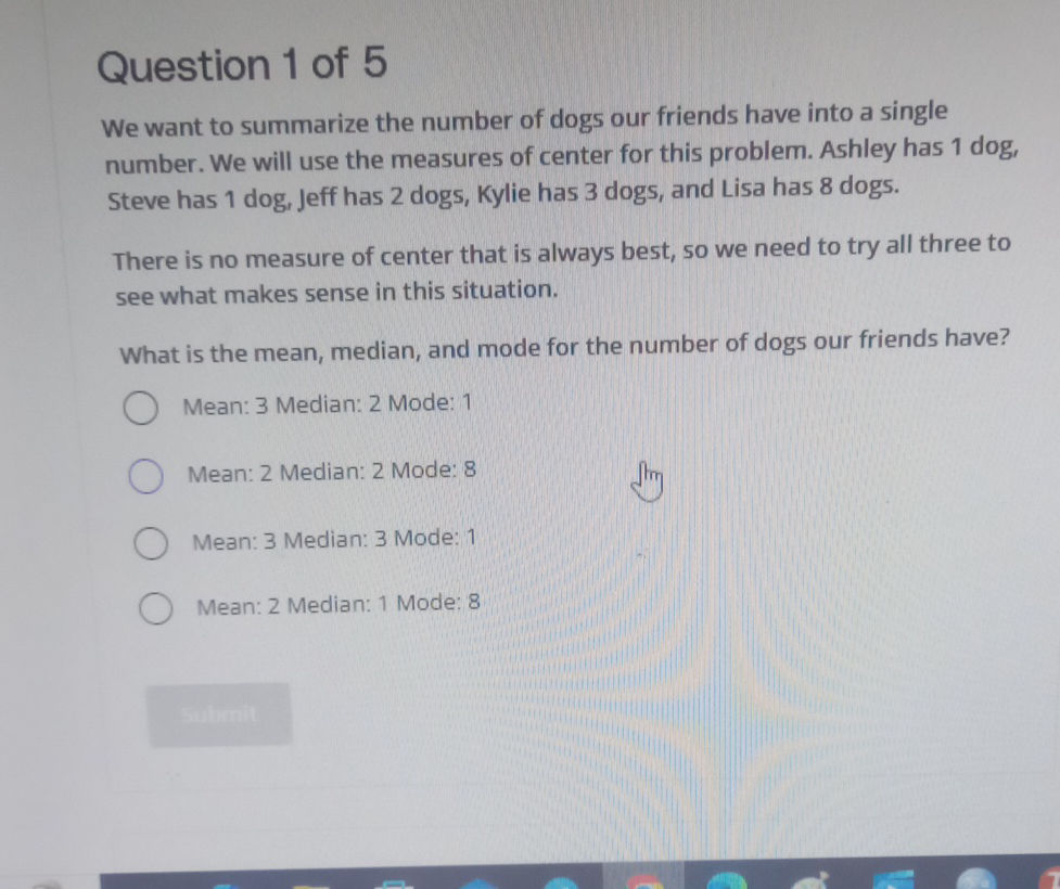 We want to summarize the number of dogs our | StudyX