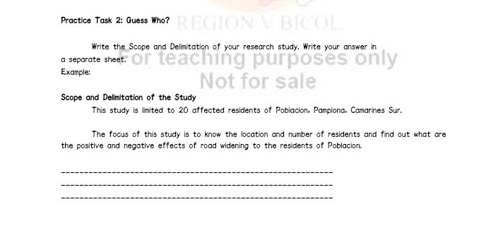 Practice Task 2: Guess Who? Write the Scope | StudyX