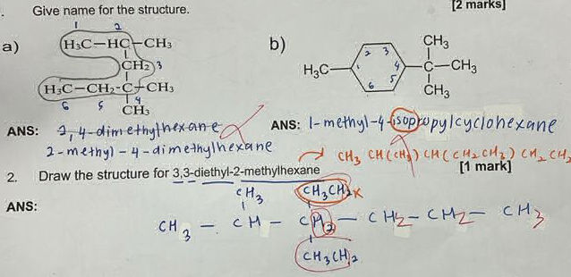 1. Give name for the structure. a) ``` | StudyX