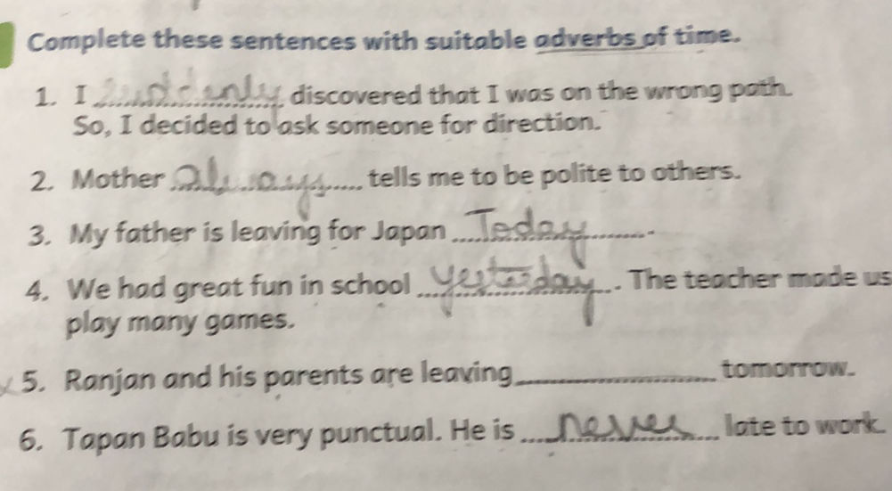 Complete these sentences with suitable | StudyX