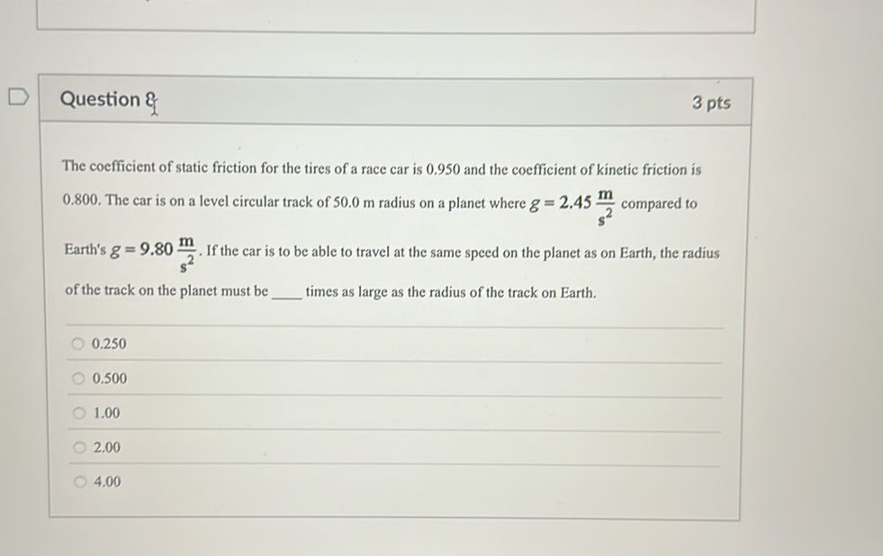 The coefficient of static friction for the | StudyX