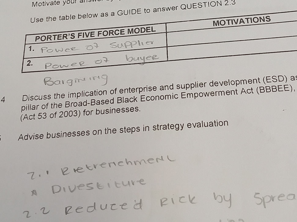 Use the table below as a GUIDE to answer | StudyX