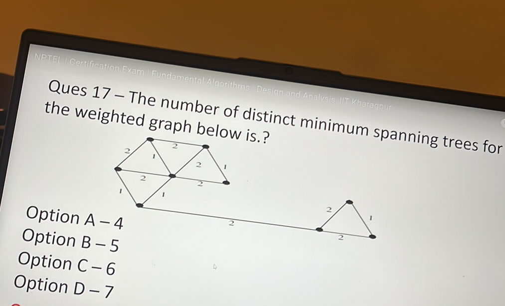 Ques 17 - The number of distinct minimum | StudyX