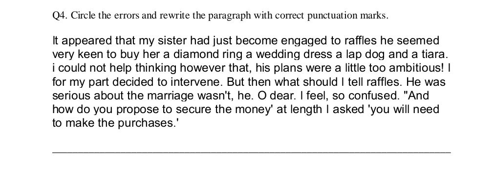 Q4. Circle the errors and rewrite the | StudyX