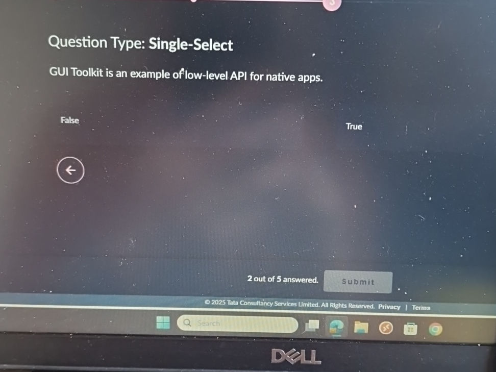 Question Type: Single-Select GUI Toolkit is | StudyX