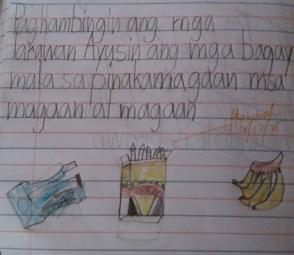 Paghambingin ang mga larawan. Ayusin ang mga | StudyX