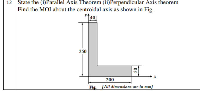 12 State the (i) Parallel Axis Theorem (ii) | StudyX