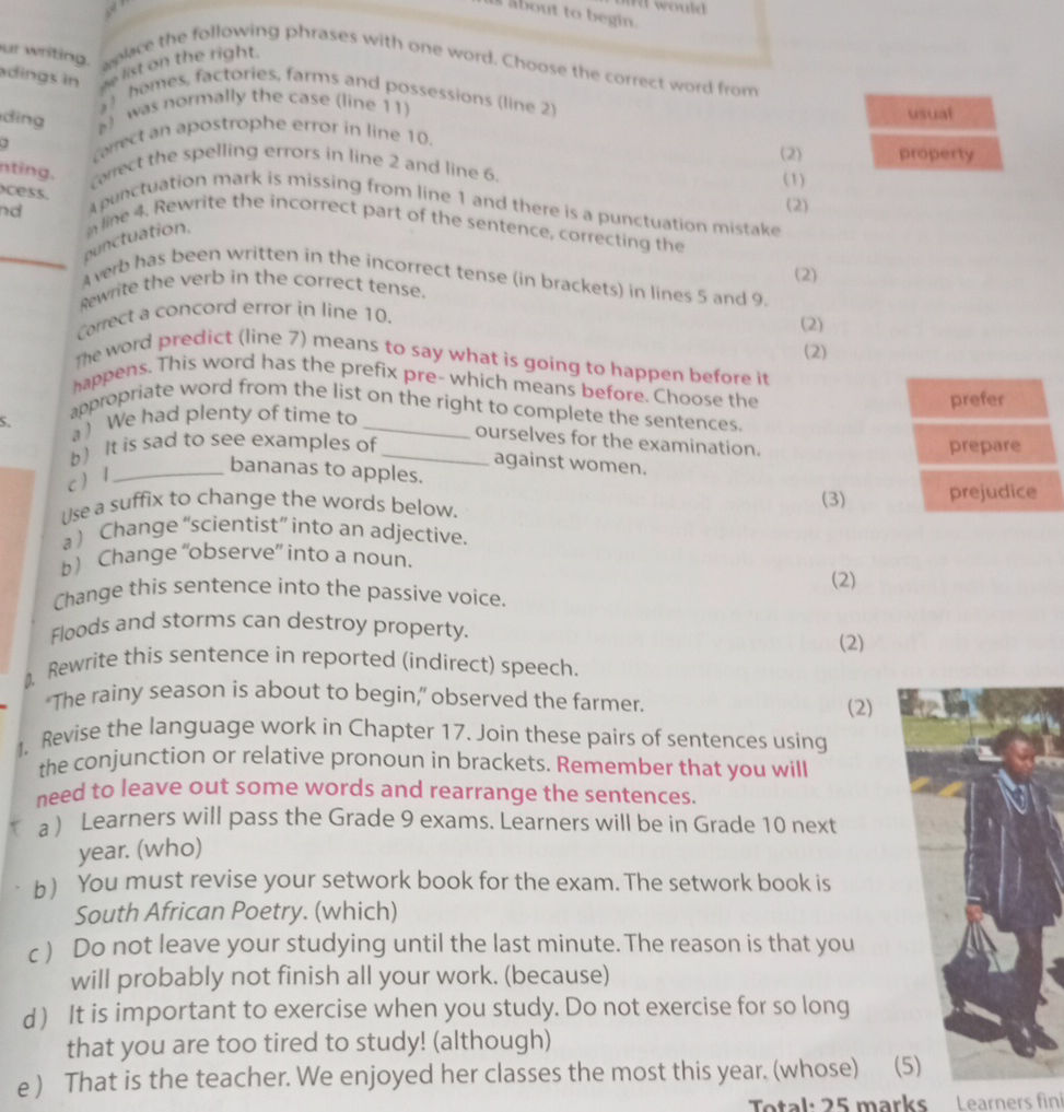 1. Replace the following phrases with one | StudyX