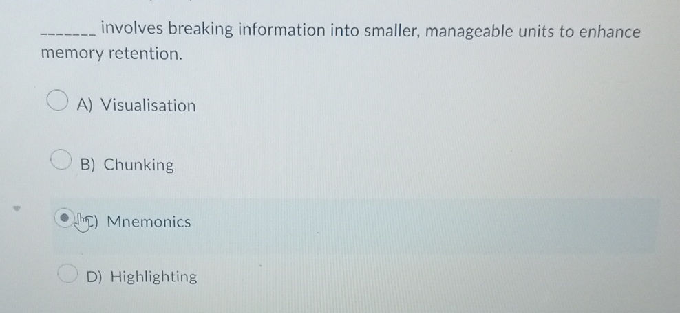 involves breaking information into | StudyX