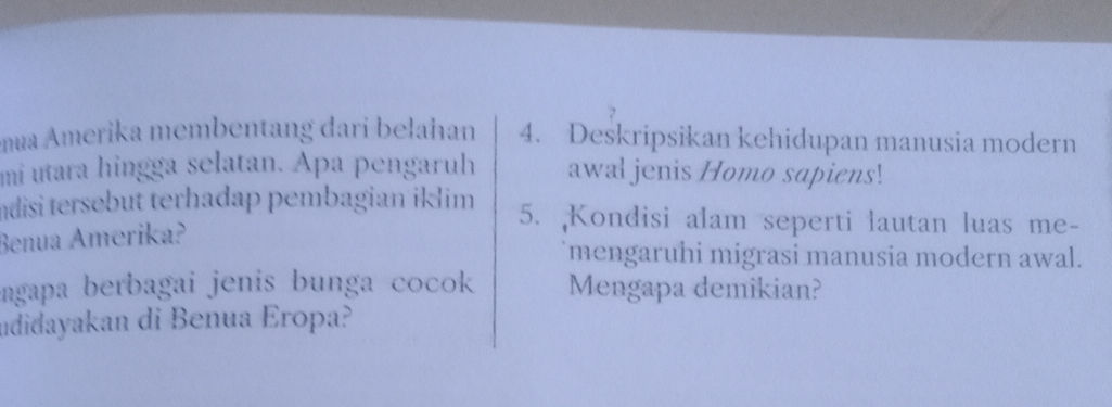 4. Deskripsikan kehidupan manusia modern | StudyX